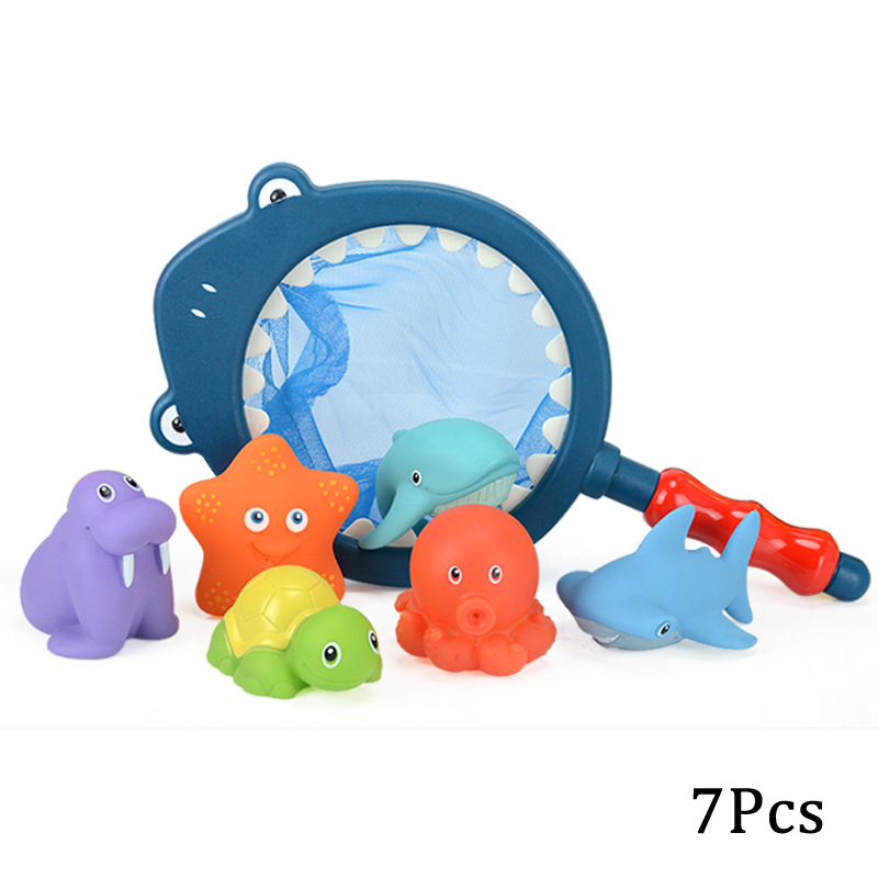 5/7Pcs Fishing Toys Network Bag Pick up Duck & Fish Kids Toy Swimming ...