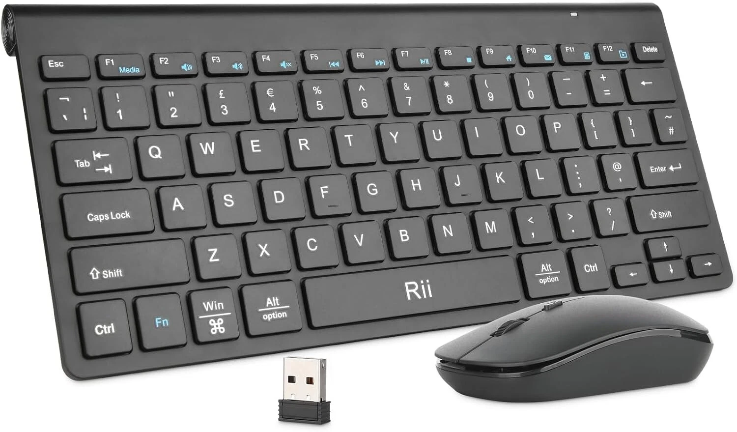 Rii Wireless Keyboard and Mouse Set - Ultra Slim 2.4G Keyboard and ...
