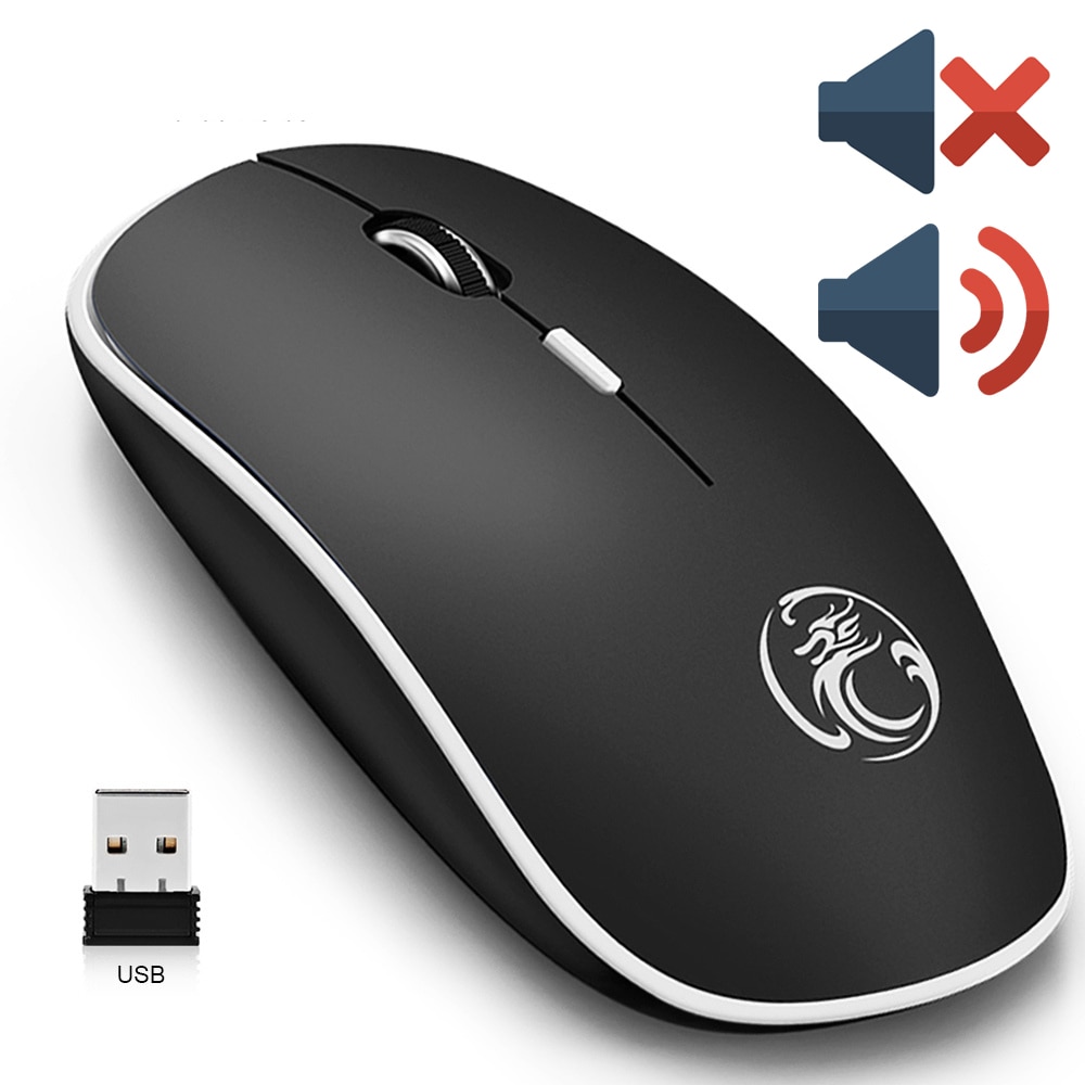 iMice Wireless Mouse Silent Computer Mouse 1600 DPI Ergonomic Mause ...