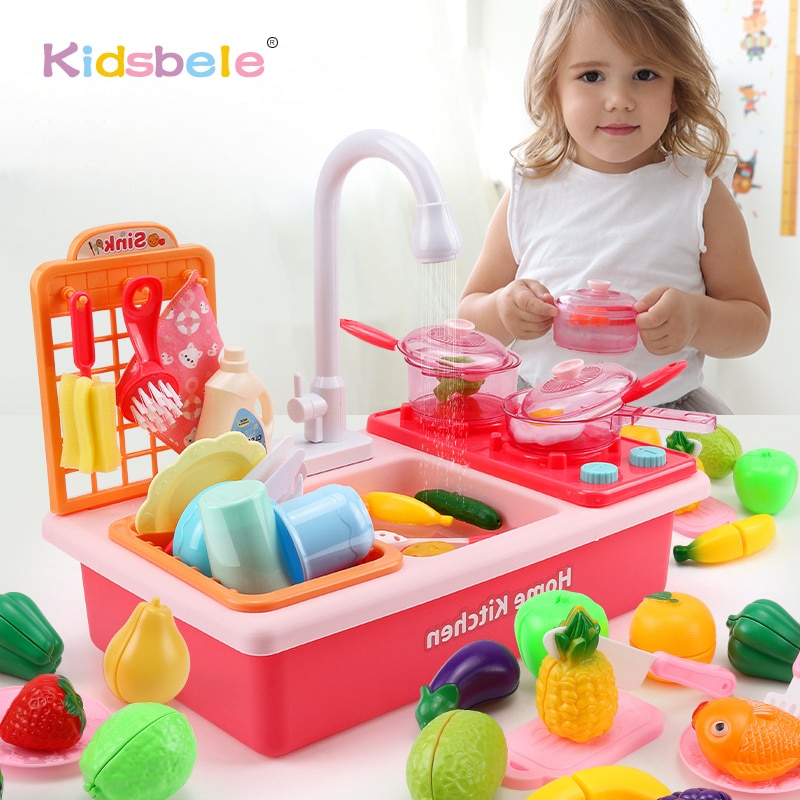 Kids Kitchen Toys Simulation Electric Dishwasher Educational Toys Mini ...