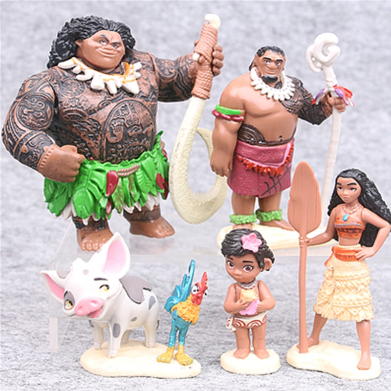 Moana Princess Maui Chief Tui Tala Heihei Tamatoa Dolls Pvc Action ...