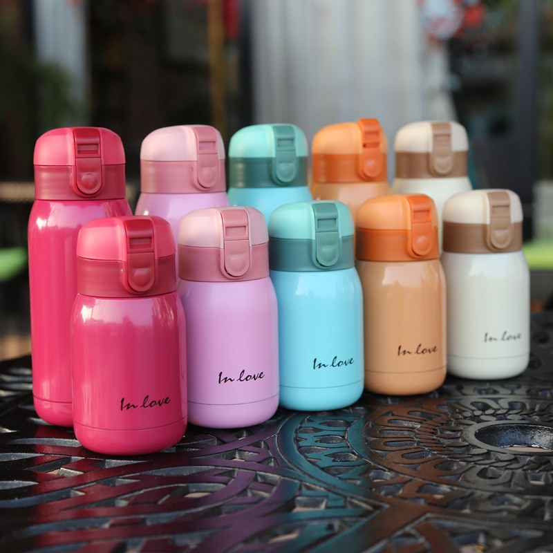 200ml/360ml Cute Candy Mini Thermos Cup Kids Cartoon Hot Water Bottle ...