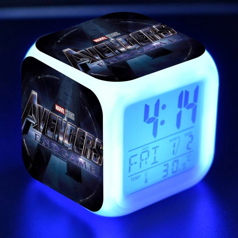 Marvel Avengers Endgame Figuras LED Alarm Clock Colorful Flash Desk ...