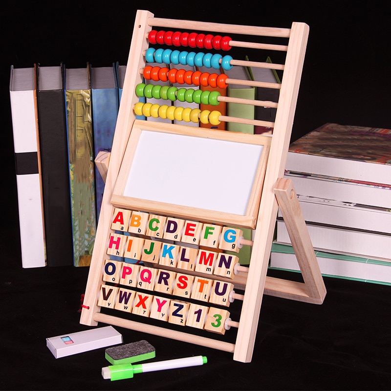 Multifunction Abacus Learning Stand Wooden Montessori Toys Counting ...