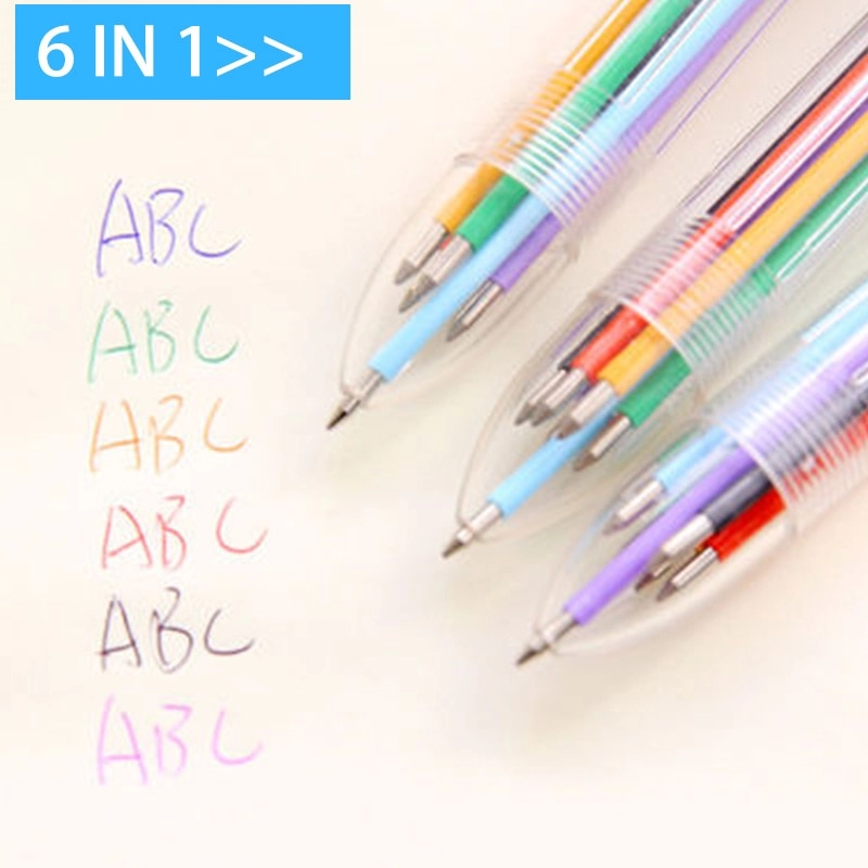 3pcs 6 In 1 Plastic Pens with Multi-color Models Multi-colored ...