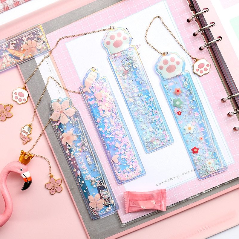 Kawaii Ruler Cute Mermaid Ruler With a Pendant Bookmark For Kids Girls ...
