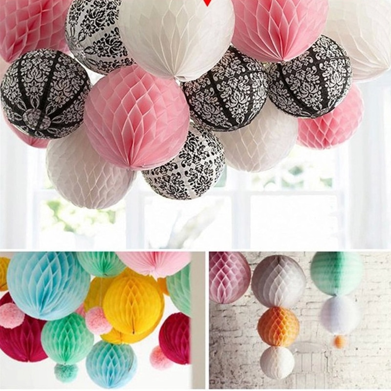 Pretty 10inch 25cm Honeycomb Ball Paper Flower DIY Hanging Paper Ball ...