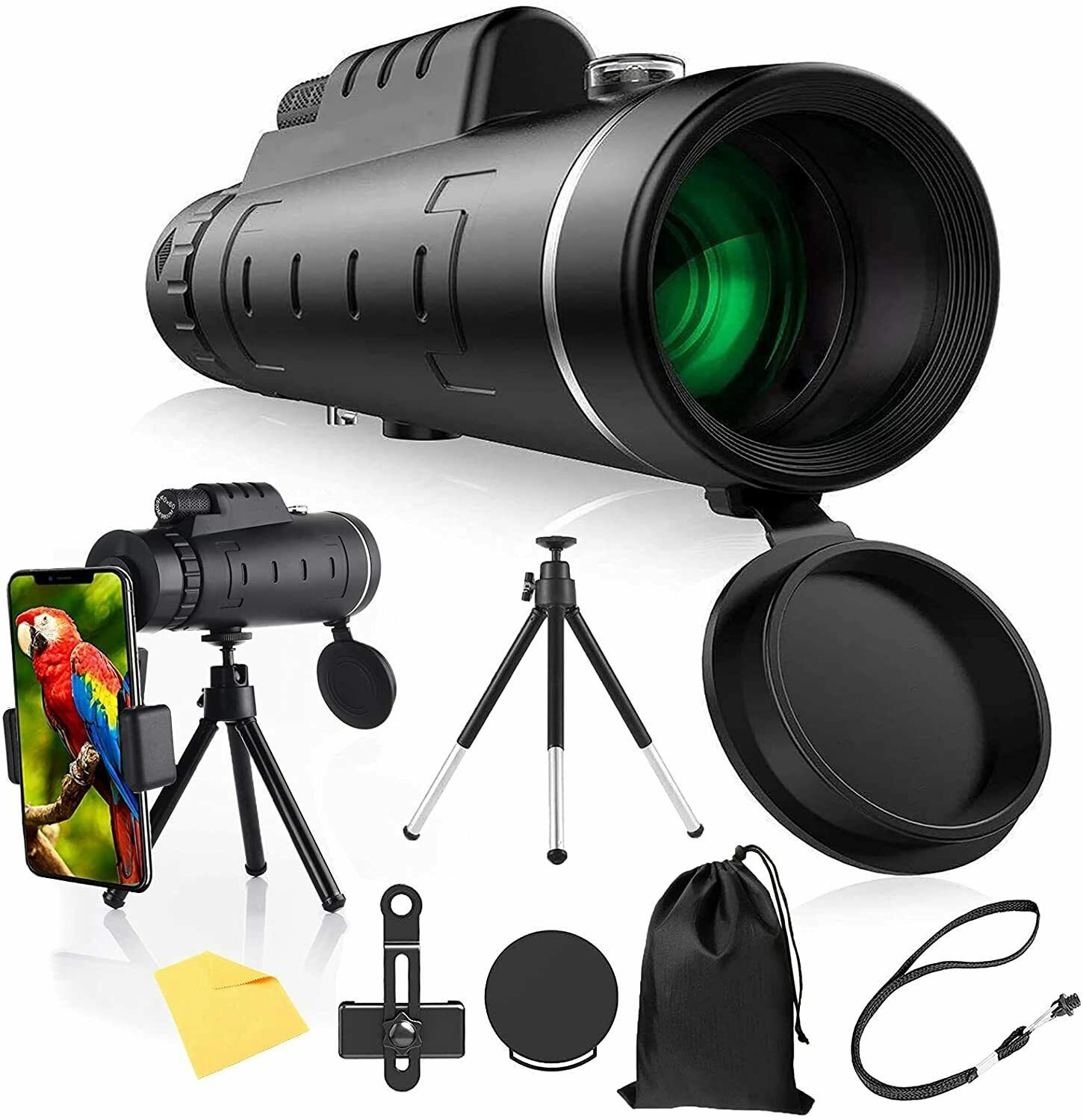 Monocular Telescope, Monoculars for Adults, 10X50 HD Dual Focus ...