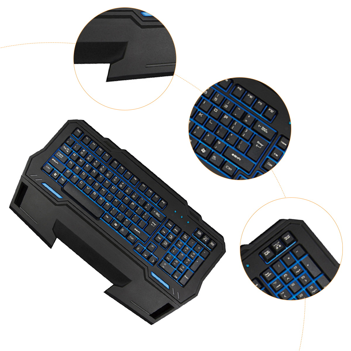 Gaming Keyboard 104-key Full Size Ergonomic Keyboard With Palm Rest