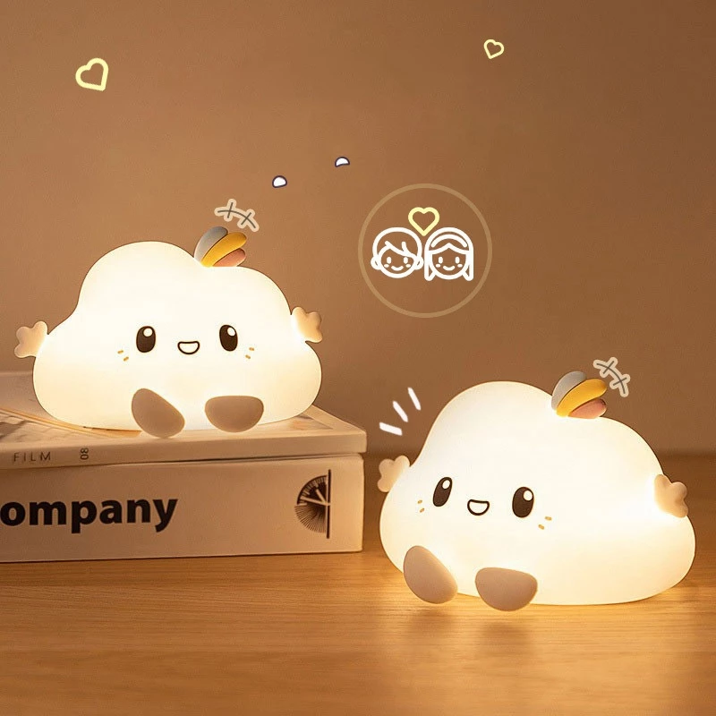 Cartoon Cute Cloud Night Light Not Dazzling Children Bedroom Bedside ...
