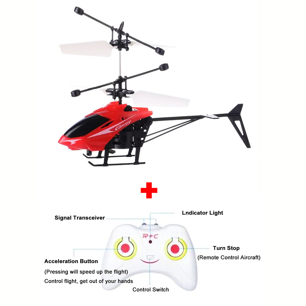 Mini RC Drone Flying RC Infraed Induction Helicopter Aircraft Flashing ...