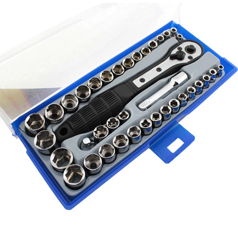 38 In 1 Torque Wrench Socket Set 3/8" inch/Metric Ratchet Driver