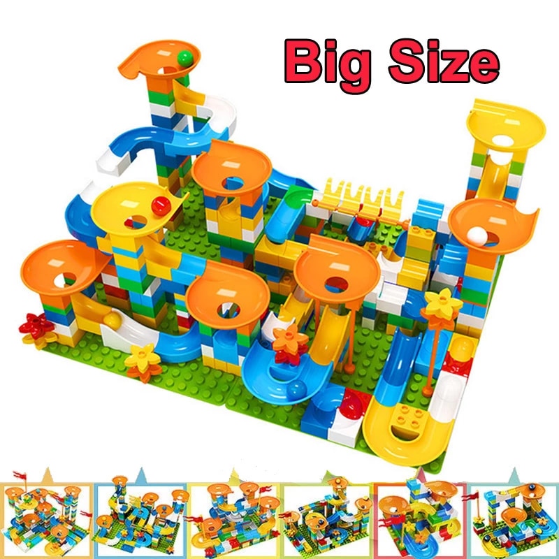 Marble Race Run Big Block Maze Ball Track Building Blocks Funnel Slide ...