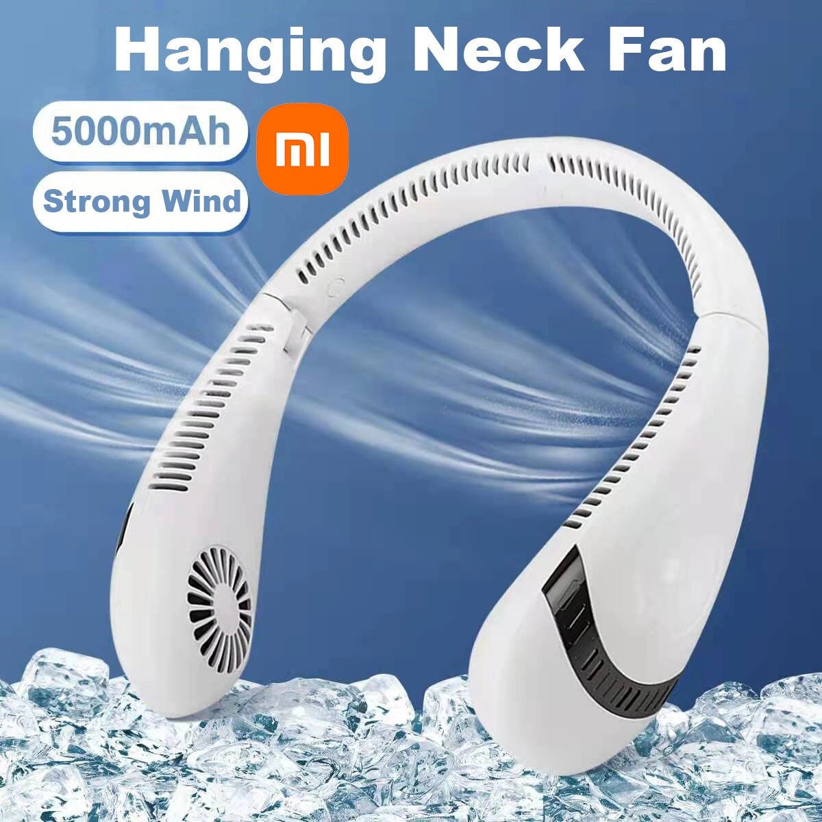Xiaomi Portable Hanging Neck Bladeless Fan Air Cooling 5000mAh USB ...