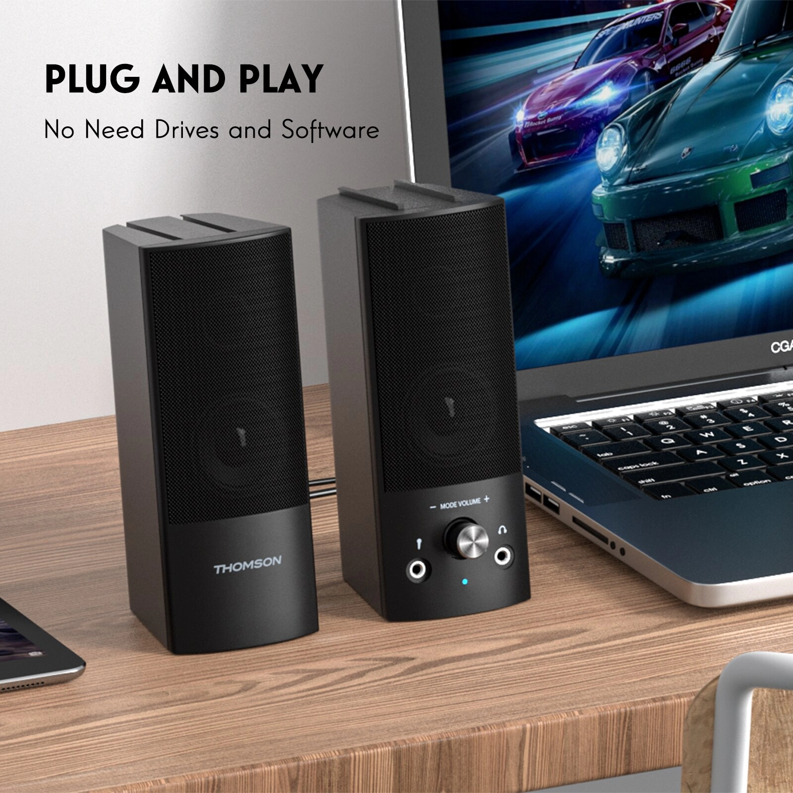 THOMSON Computer Speakers, 2.0 Stereo Bluetooth 5.0 Desktop Audio,USB ...
