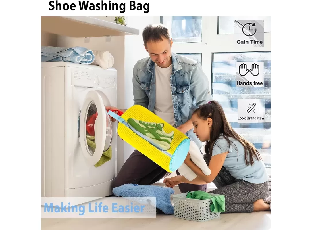 Shoe Washing Machine Bag - Durable Soft Bristle Sneaker Cleaning ...