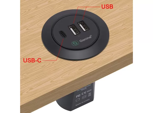 Universal USB-C Desktop Power Desk Hole - Power Socket Recessed USB ...