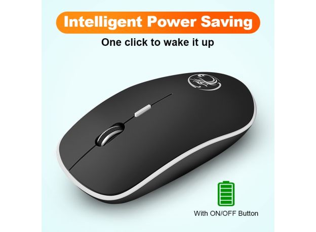 Wireless Mouse Silent Computer Mouse 1600 DPI Ergonomic Mause Noiseless ...