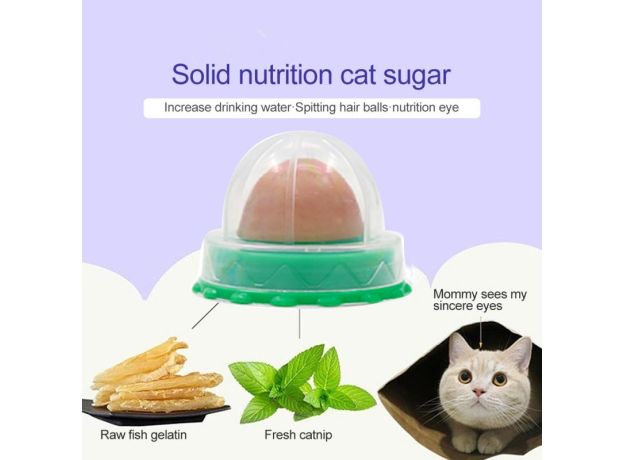 1PC Cat Catnip Snacks Catnip Healthy Candy Licking Energy Ball Kittens ...