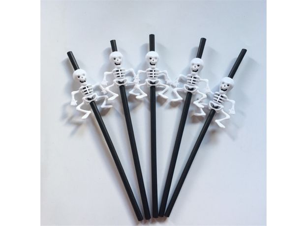 5Pc Halloween Pumpkin Straw Ghost Straws Halloween Decoration Straws ...