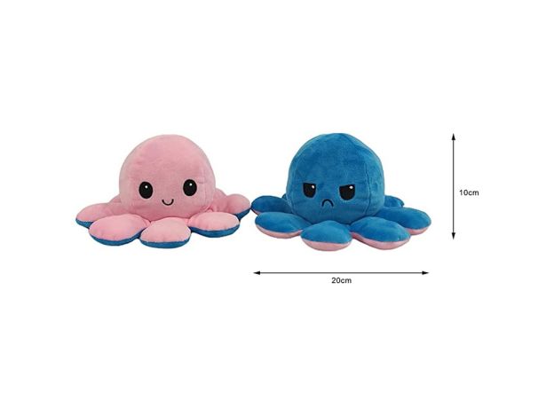 Octopus Stuffed Toys Angry Reversible Happy Plush Double-sided Flip ...
